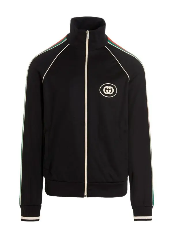 Gucci Technical Jersey Zip Jacket With Interlocking G - Black