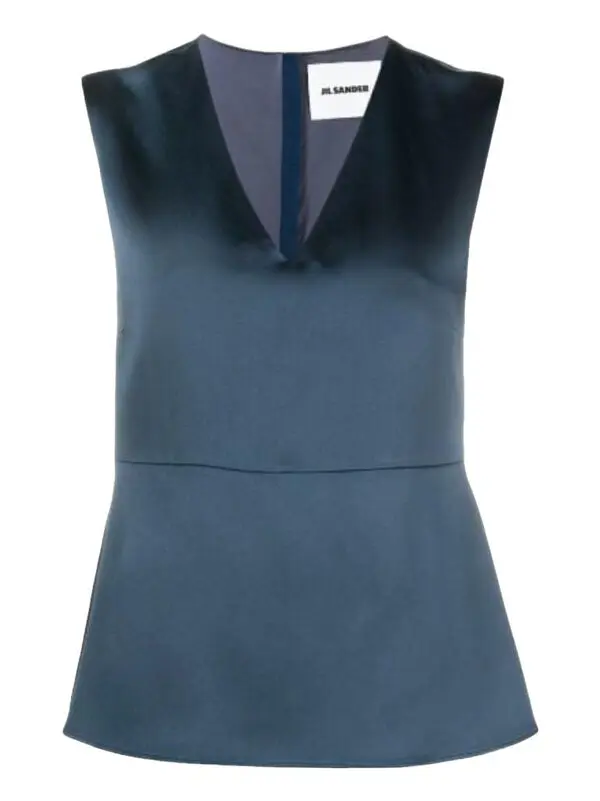 JIL SANDER V-neck Sleeveless Top - Blue
