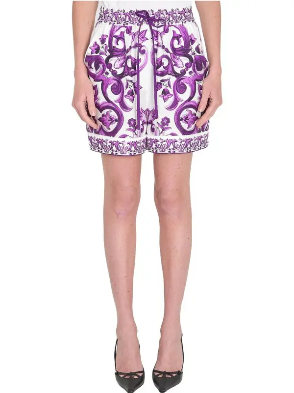Dolce & Gabbana Majolica Print Shorts - Pink