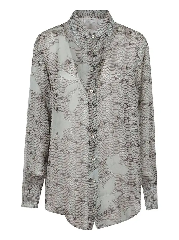 FORTE_FORTE Printed Long Sleeve Shirt - Breeze