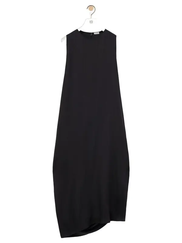 Loewe Asymmetrical Draped Silk Dress - Black