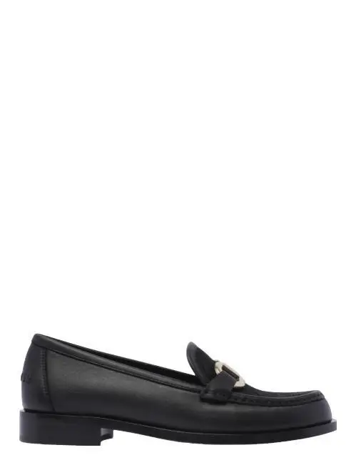 FERRAGAMO Gancini Jacquard Slip-on Loafers - Black