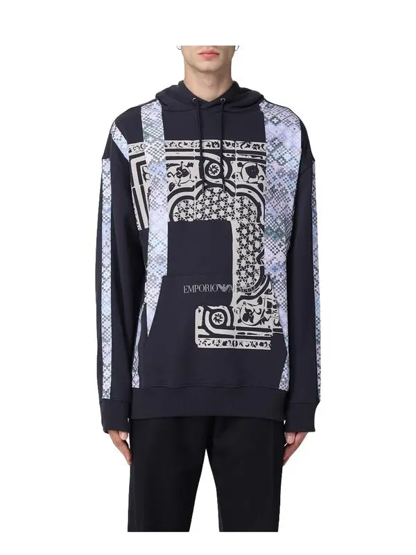 Emporio Armani Logo Hooded Sweater - Black