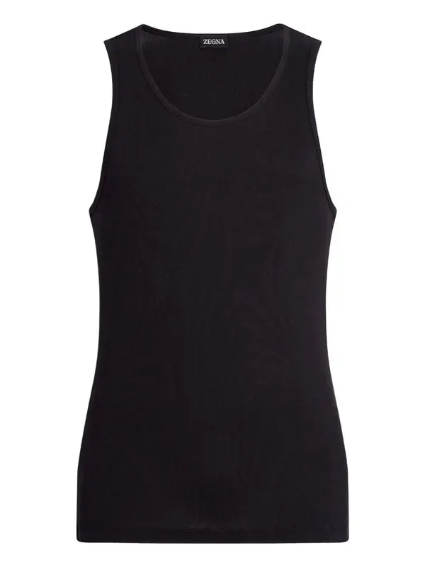 Zegna Cotton Blend Tank Top - Black