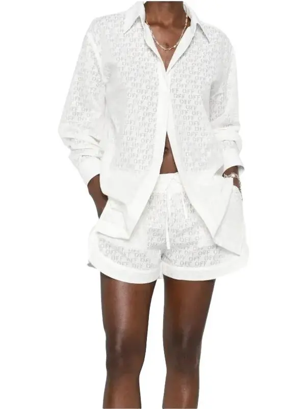 Off-White Patterned Shirt - White
