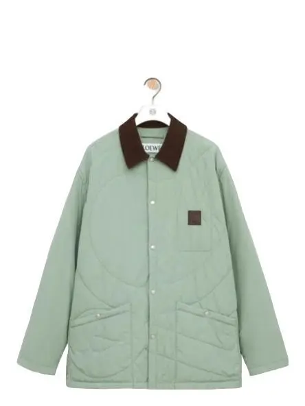Loewe Padded Overshirt In Technical Shell - Turquoise