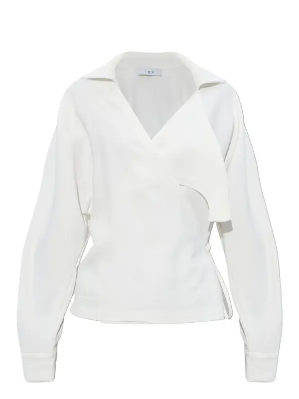IRO PARIS Wrap-tie Blouse With Asymmetrical Closure - White