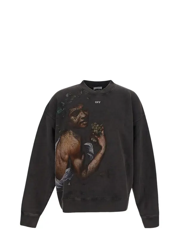 Off-White Bacchus Crewneck Long-sleeved Sweatshirt - Black