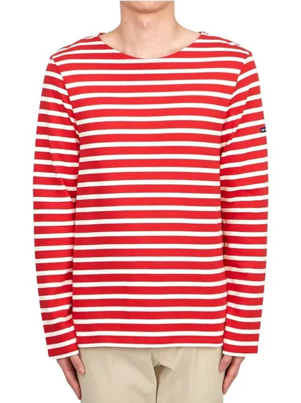 Saint James Striped Graphic T-shirt - Red