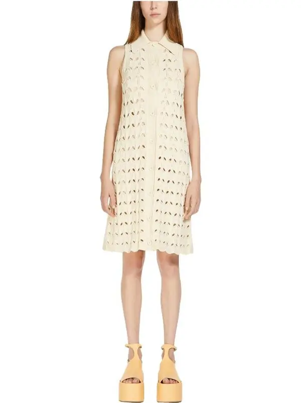 Sportmax Rivolo Crochet Knit Mini Dress - Nude