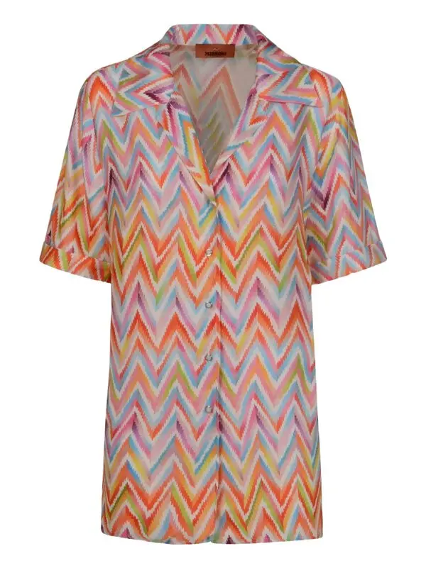 Missoni Zigzag Print Short Sleeve Shirt - Pink