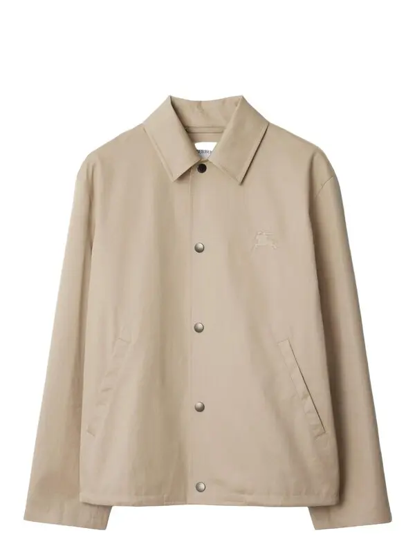 Burberry Embroidered Gabardine Jacket - Fossil