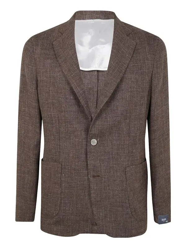 BARBA NAPOLI Single Breasted Blazer - Brown