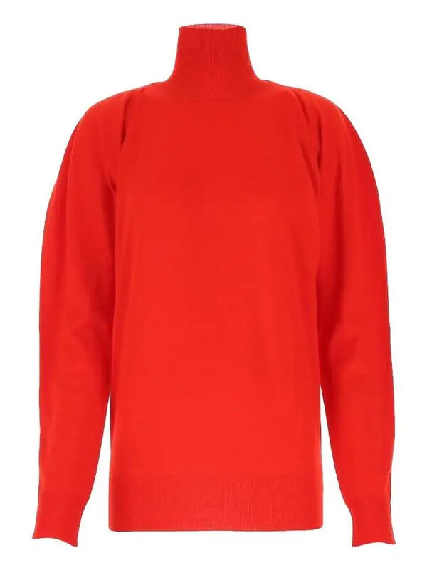 Bottega Veneta High Neck Wool Jumper - Red