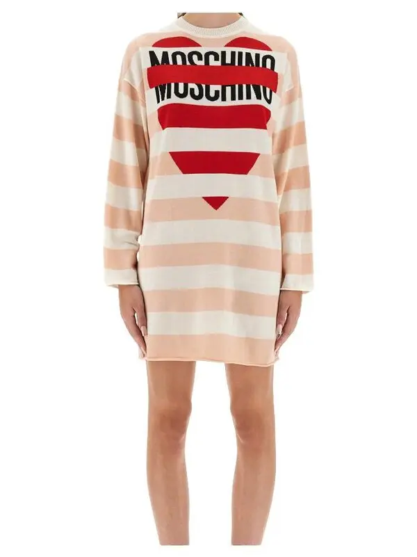Moschino Printed Striped Mini Dress - Multicolor