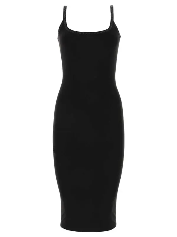 Alexander Wang Embellished Scoop Neck Midi Dress - Black