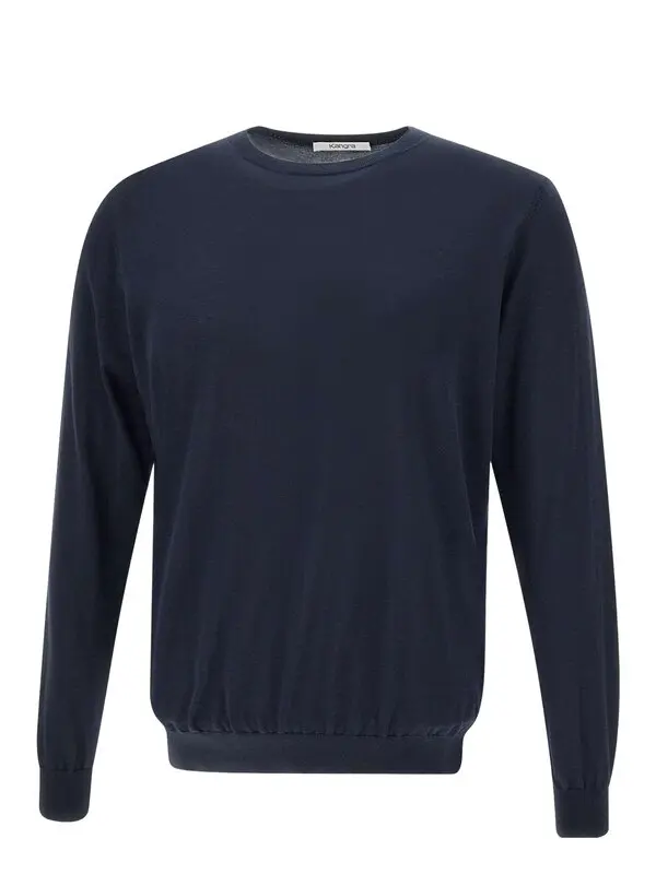 KANGRA Crew Neck Long Sleeve Knitwear - Navy Blue