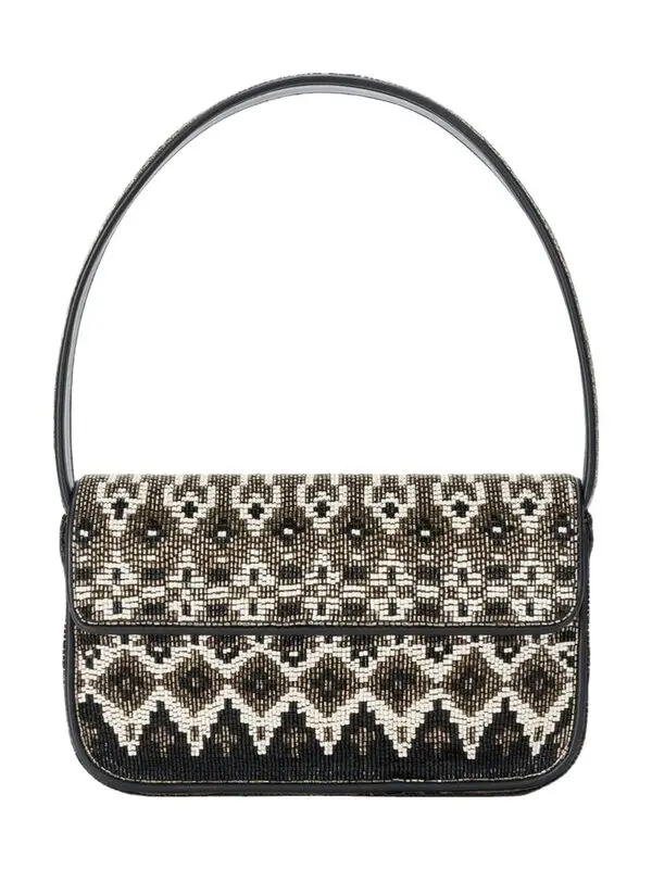 Staud Tommy Beaded Shoulder Bag - Black