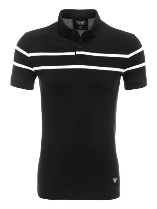 Emporio Armani Logo Details Polo Shirt - Black