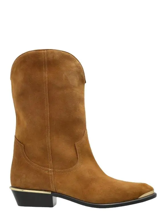 Isabel Marant Étoile Metallic-toe Slip-on Cowboy Boots - Brown