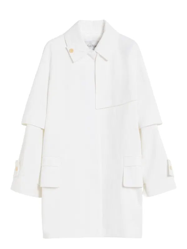 Max Mara Button Detailed Long-sleeved Coat - Optical White