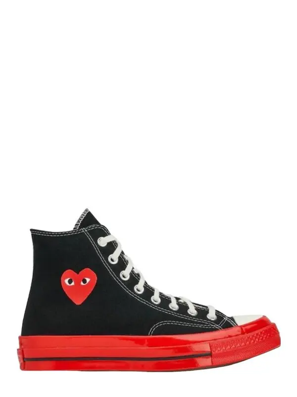 Play Comme Des Garcon High Lace-up Sneakers - Black