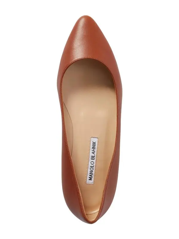 Manolo Blahnik Pointed Flat Shoes - Brown