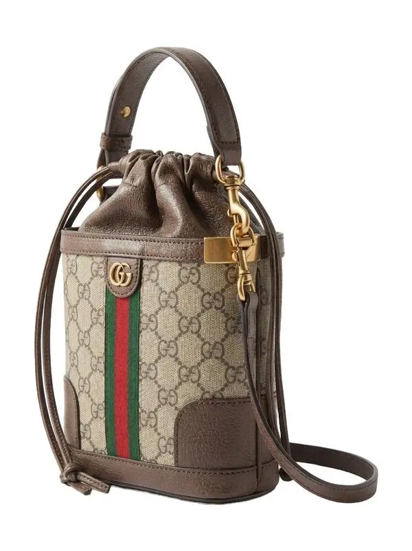 Gucci Ophidia Gg-canvas Bucket Bag - Brown