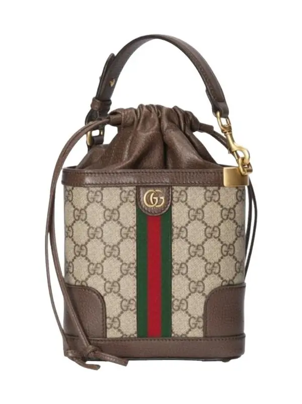 Gucci Ophidia Gg-canvas Bucket Bag - Brown