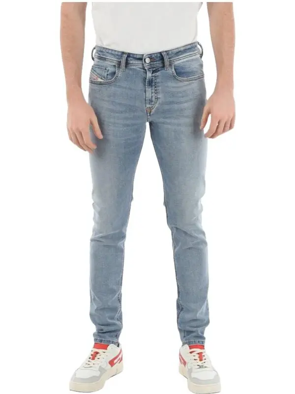 DIESEL® Mid-rise Skinny Jeans With Logo Detail - Gray