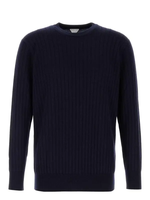 Bottega Veneta Long Sleeved Crewneck Knitted Sweater - Black