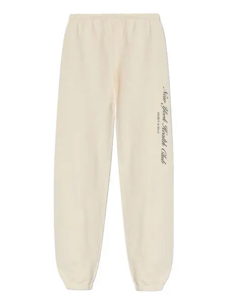 SPORTY  RICH Sporty & Rich Logo Printed Tapered-leg Sweatpants - Nude