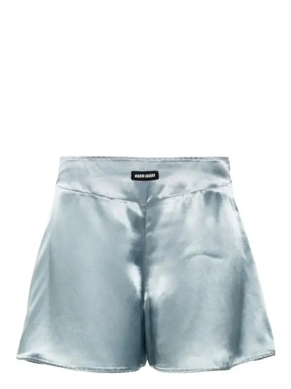 Miu Miu Satin Boxer Shorts - Gray