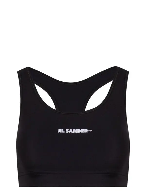 JIL SANDER Logo Sport Bra Top - Black