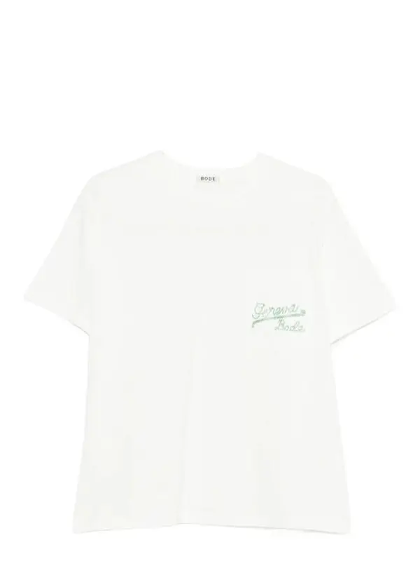 BODE Geneva Logo Beaded Crewneck T-shirt - Cream
