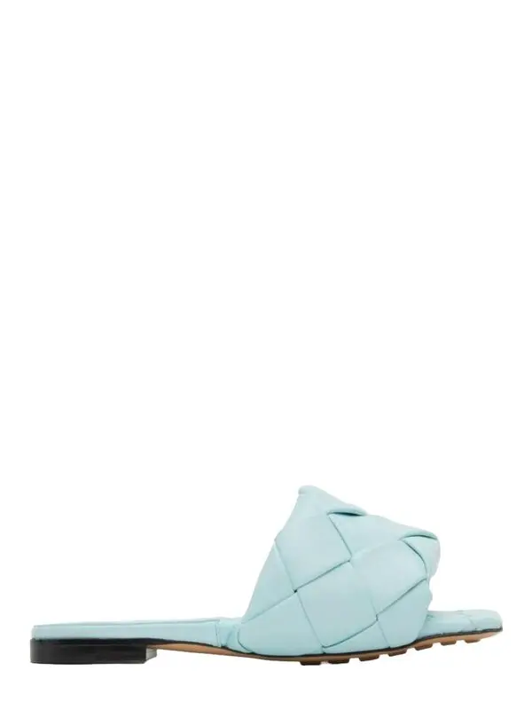 Bottega Veneta Woven Leather Slides - Blue