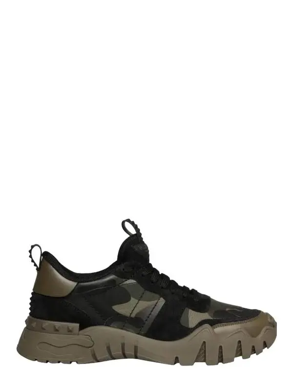 Valentino Garavani Rockrunner Plus Camouflage Sneakers - Black