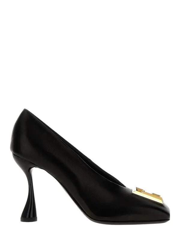Balmain Eden Logo Plaque Pumps - Black