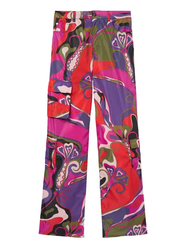 Emilio Pucci Orchidee Print Cargo Pants - Multicolor