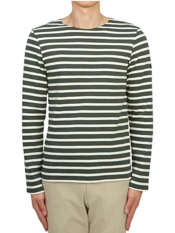 Saint James Striped Graphic T-shirt - Black