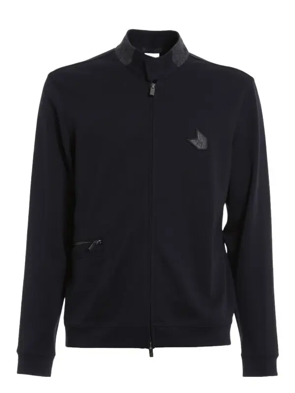 Emporio Armani Zip Up Logo Jacket - Black
