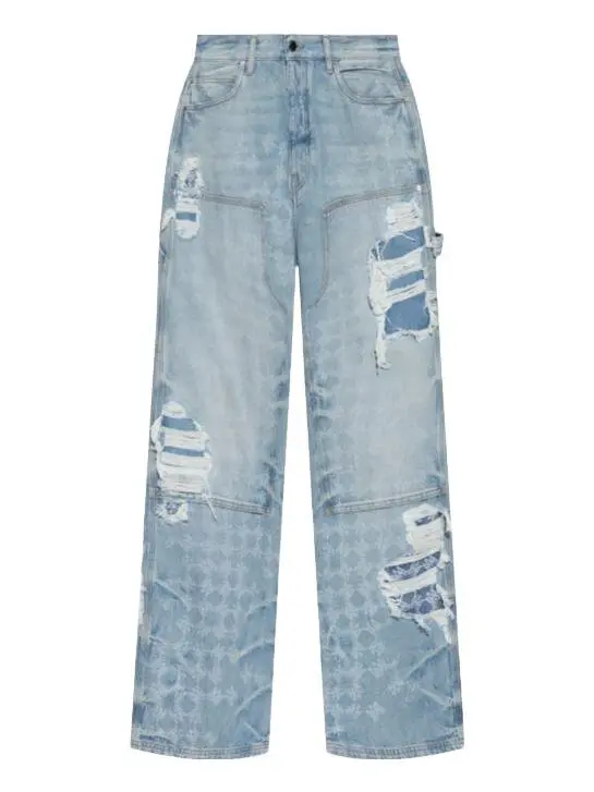 Amiri Distressed Patchwork Jeans - Blue