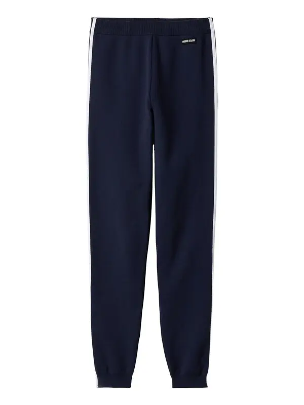Miu Miu Elasticated Waistband Slim-fit Trousers - Blue/white