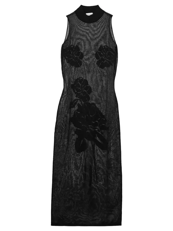 Magda Butrym Jacquard Knitted Mesh Dress - Black