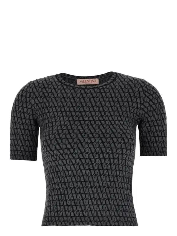 Valentino Garavani Toile Iconographe Knitted Top - Black