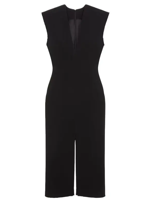 Givenchy V-neck Pencil Midi Dress - Black