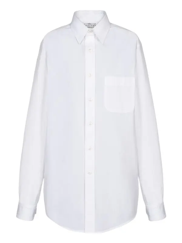 MAISON MARGIELA Long-sleeved Shirt With Curved Hem - White