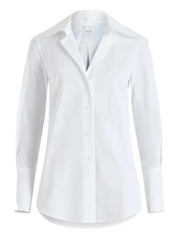 PATOU Collared Long Sleeve Shirt With Wide Lapels - White