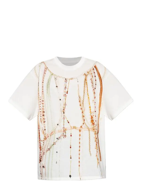 MAISON MARGIELA Graphic Print Jersey T-shirt - White