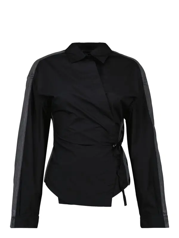 DIESEL® C-delphi-den Panelled Wrap Shirt - Black